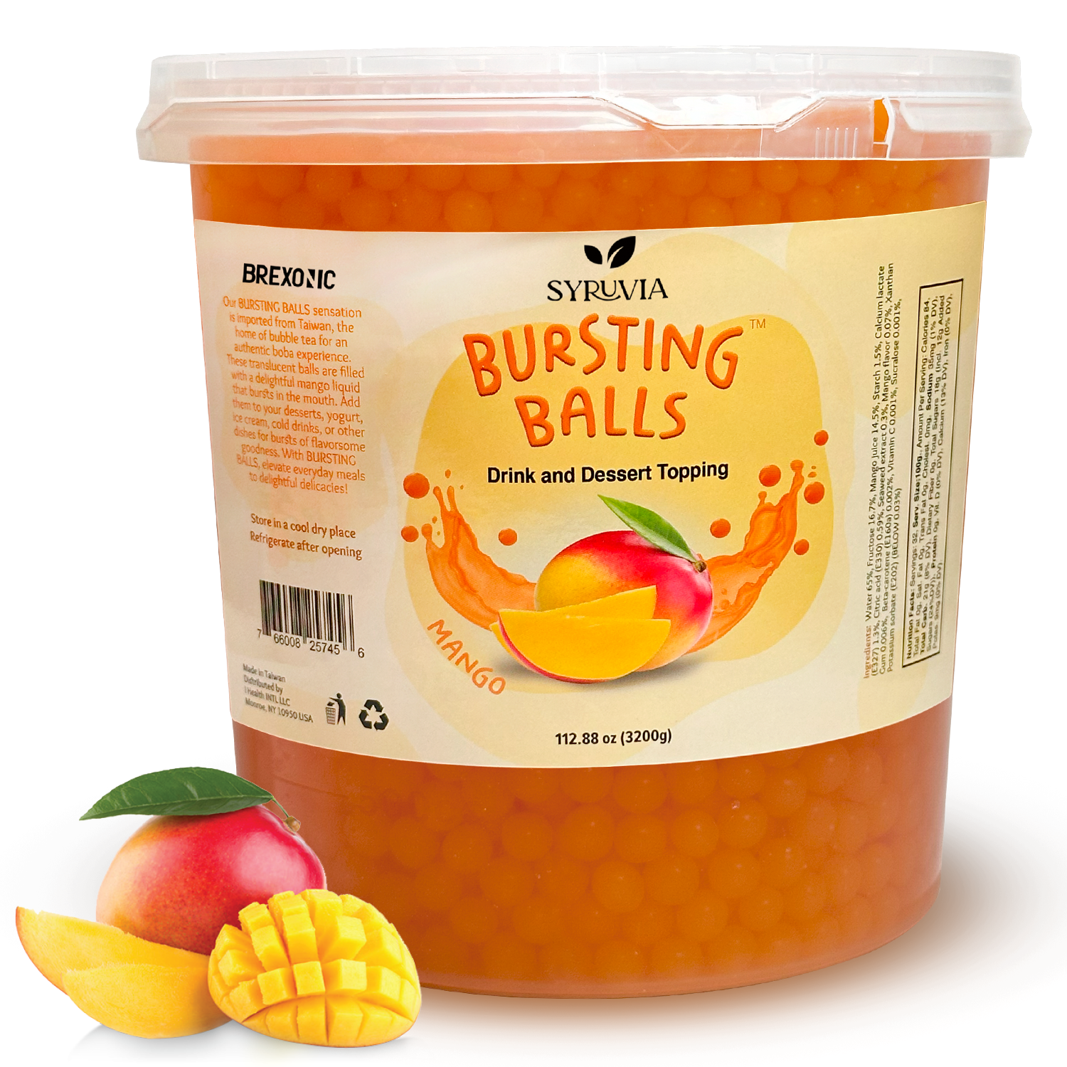 Mango Bursting Balls bubble tea | Bursting Boba | boba pearls | popping ...